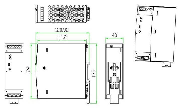 120W/24V Industrial DIN rail power supply-Power Supply